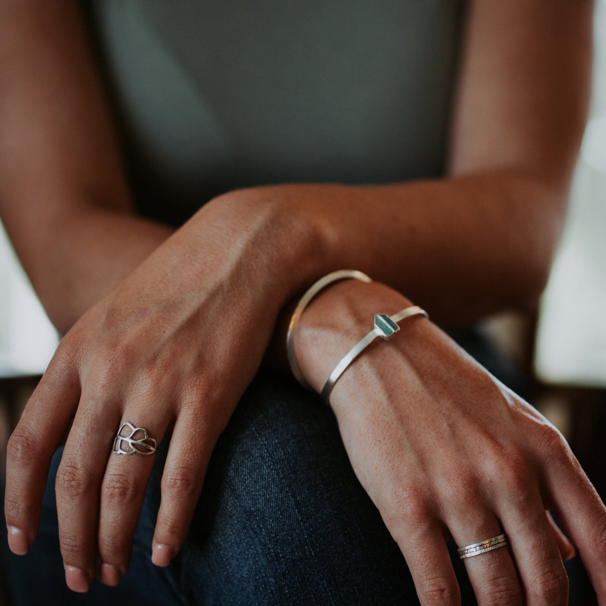 Thin Hammered Bracelet – APJ Designs